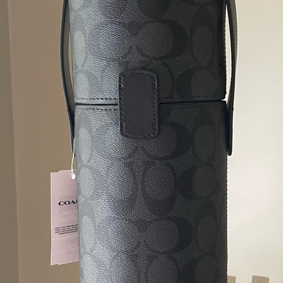 Coach | Bags | Coach Signature Black Charcoal Wine Carrier Tote New ...
